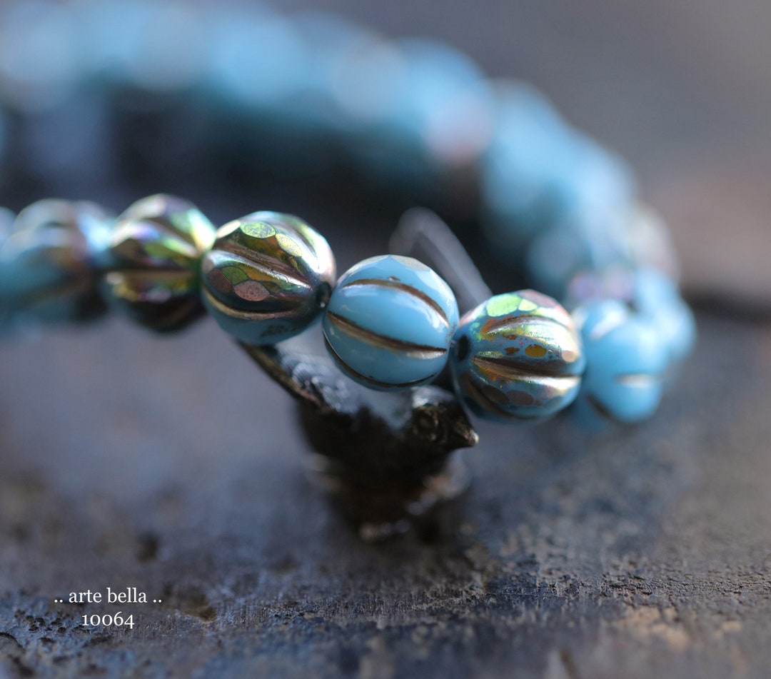 Premium Glass Beads .. MYSTIC SKY GLITZ No. 2 .. 20 Czech Glass Faceted ...