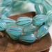 BRONZED AQUA MELON Drops .. 10 Premium Czech Glass Melon Drop Beads ...