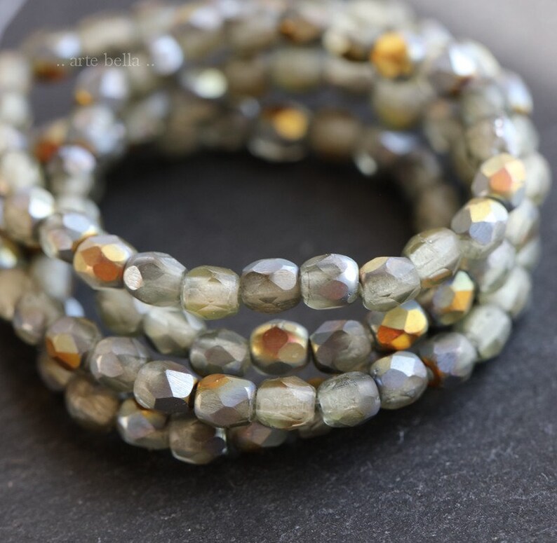 SUNSET SMOKE BITS 3mm .. 50 Premium Matte Faceted Czech Glass - Etsy