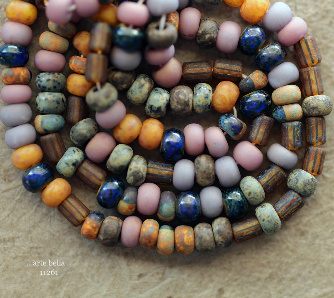 New .. JUBILEE SEED BEAD No. 11261 .. 20" Premium Picasso Czech Glass ...