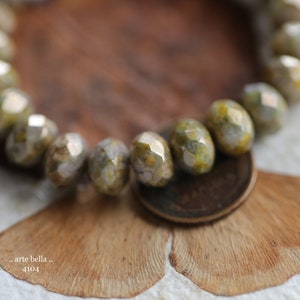 GILDED SMACKS .. 25 Premium Picasso Czech Glass Faceted Rondelle Beads ...