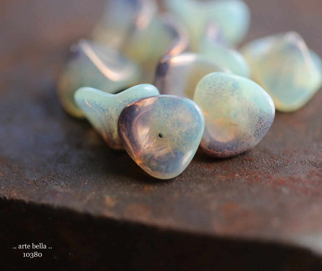 Back in Stock .. BRONZED GLOW BELLS .. 10 Premium Czech Glass ...