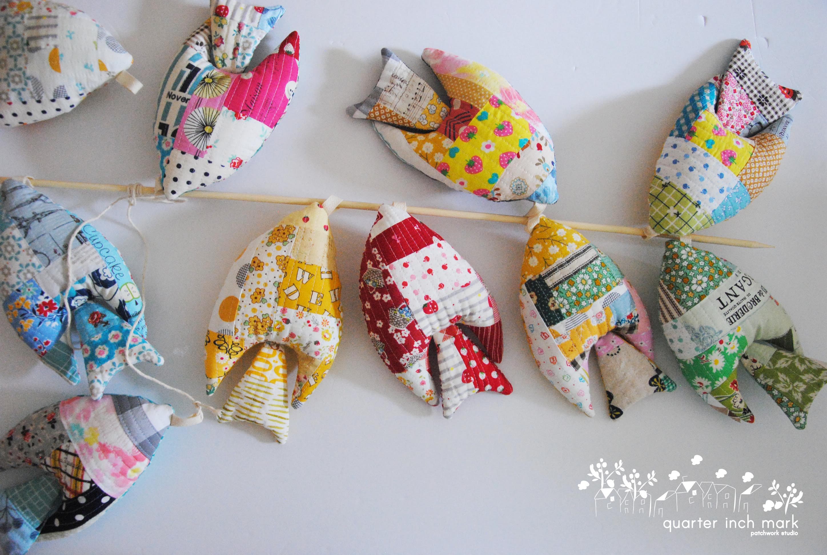 Dual Pattern: Lucky Bone/ Bently Fish Patchwork Toy Sewing Patterns ...