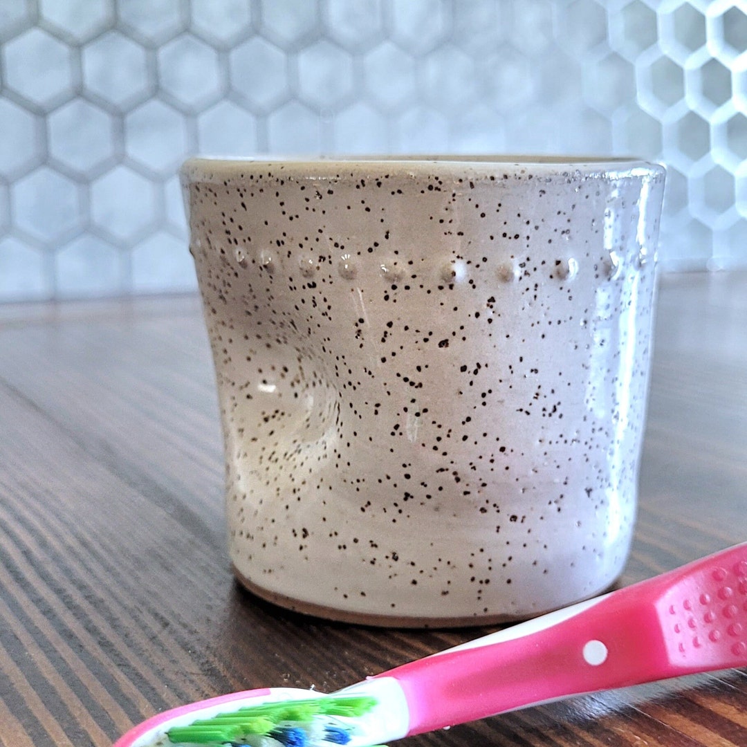 Speckled White Ceramic Pinch Cup With Dots - Etsy