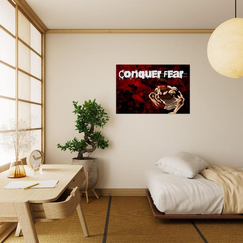 Baki Motivational Matte Paper Poster Ratio 2:3 - 'conquer Fear' - Etsy