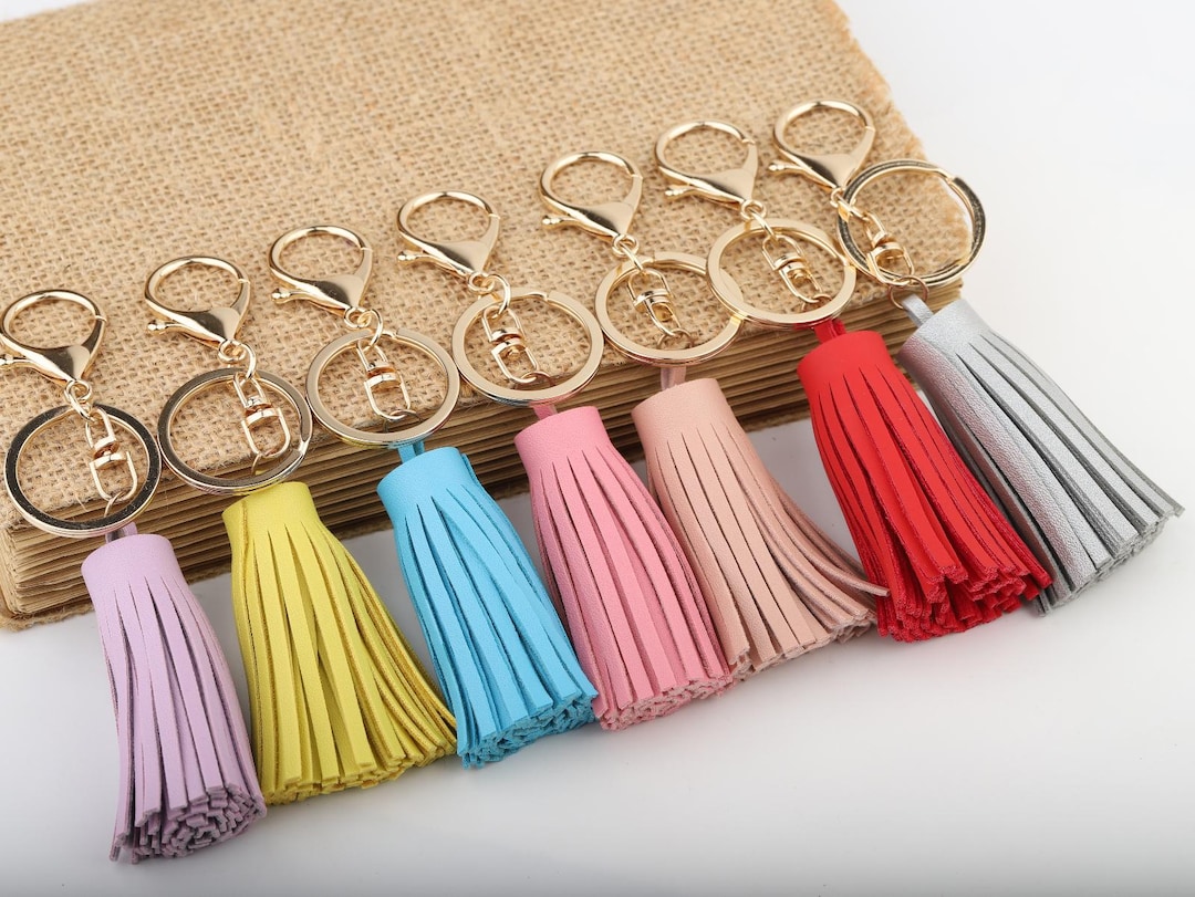 5in Long Faux Leather Tassel Keychain，mix Colors Keychain Tassels ...