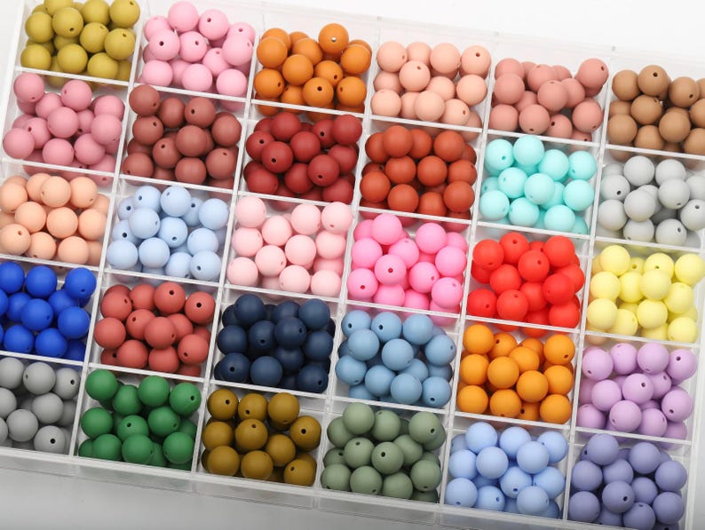 150-600pcs Bulk Silicone Beads, 30colors Mix Wholesale Silicone Beads，9 ...