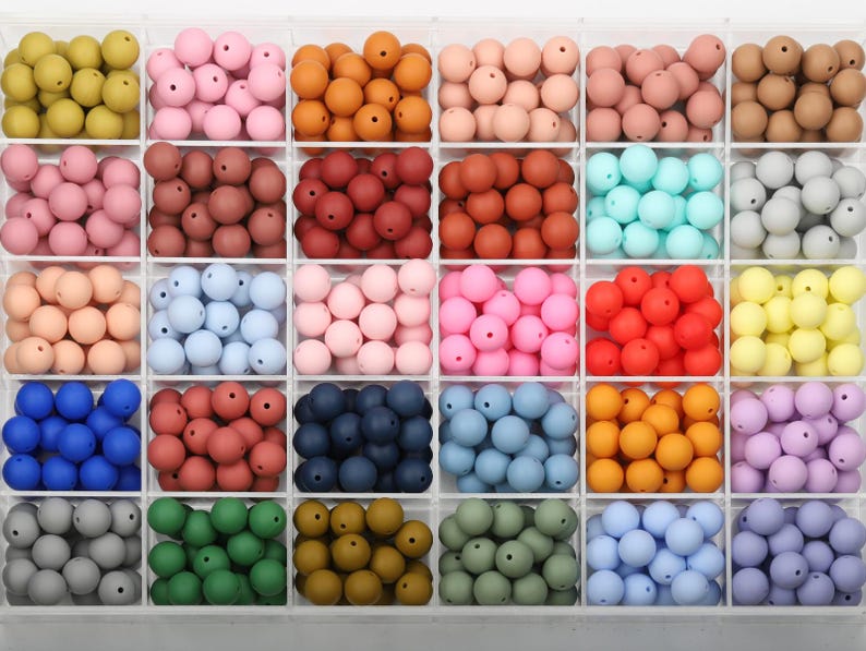 150-600pcs Bulk Silicone Beads, 30colors Mix Wholesale Silicone Beads，9 ...