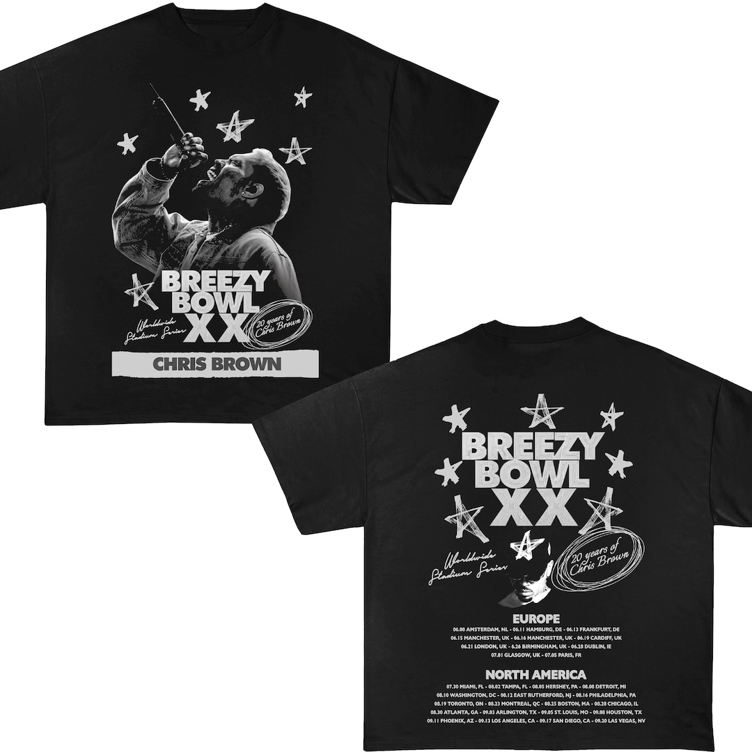 Chris Brown Breezy Bowl XX Tour T-shirt, Chris Brown Album Shirt, Chris ...