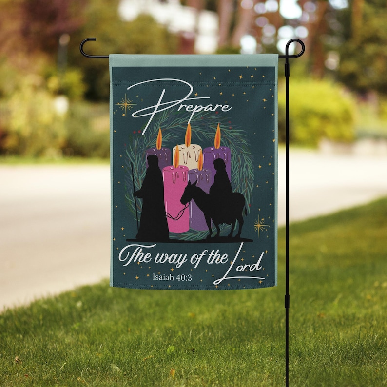 Advent Garden Flag, Catholic Christmas Decor - Etsy