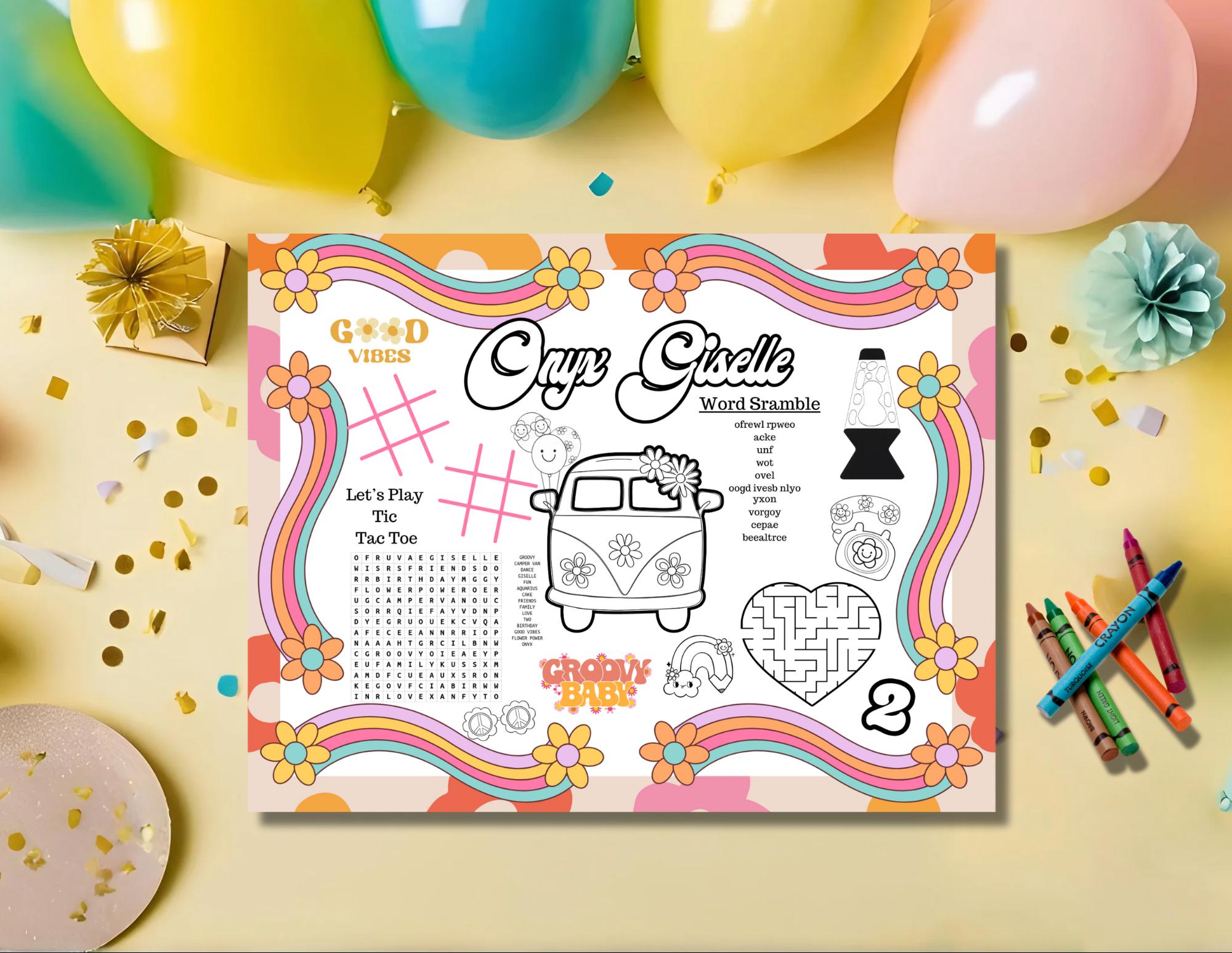 Two Groovy Activity Sheet, Two Groovy Coloring Sheet, Groovy Coloring ...