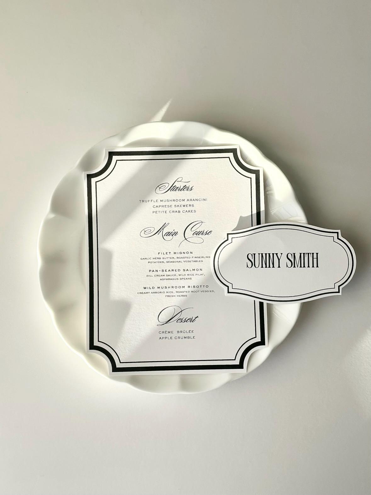 Custom Menu | Wedding Menu | Table Decor | Unique Border Menu | Event ...