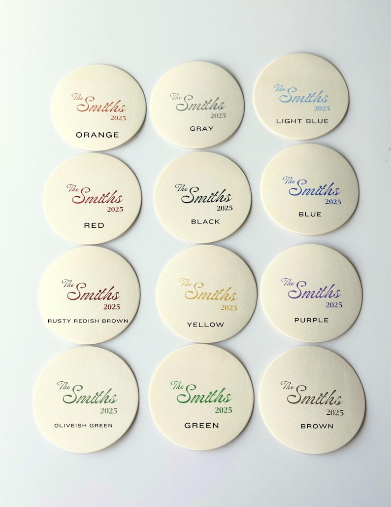Custom Name Coasters | Wedding Paper Coasters | Dinner Party | Cocktail ...