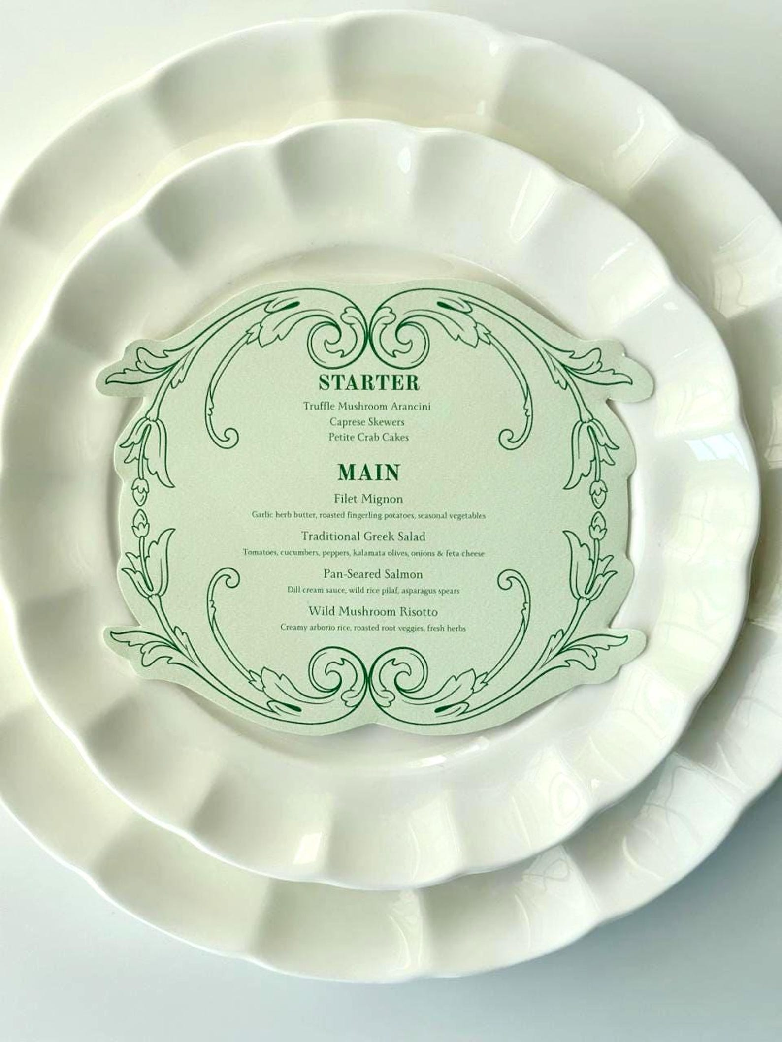Custom Vintage Romantic Menus | Venetian Wedding Menu & Name Cards ...