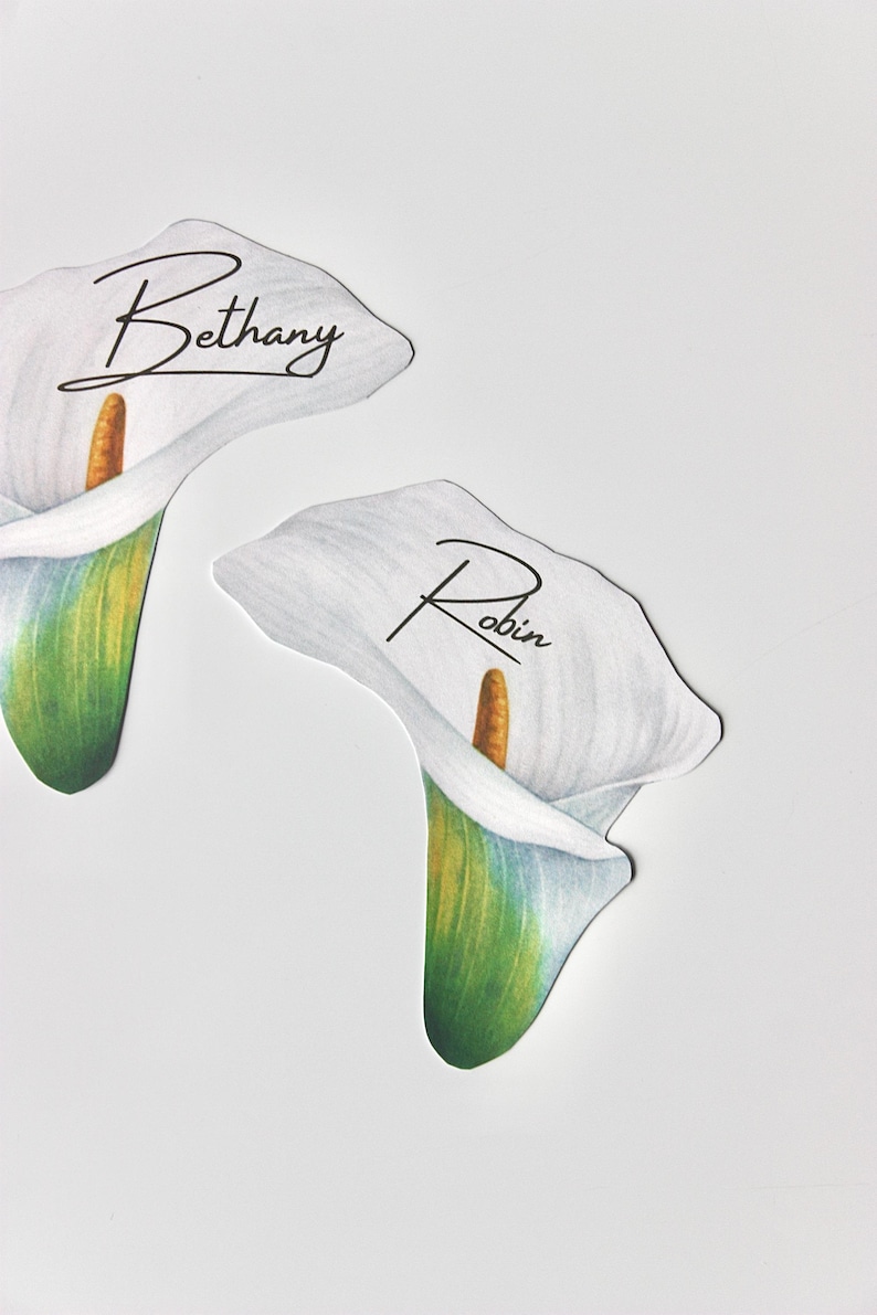 Custom Flower Name Cards | Wedding Name Cards | Floral Theme Name Cards ...