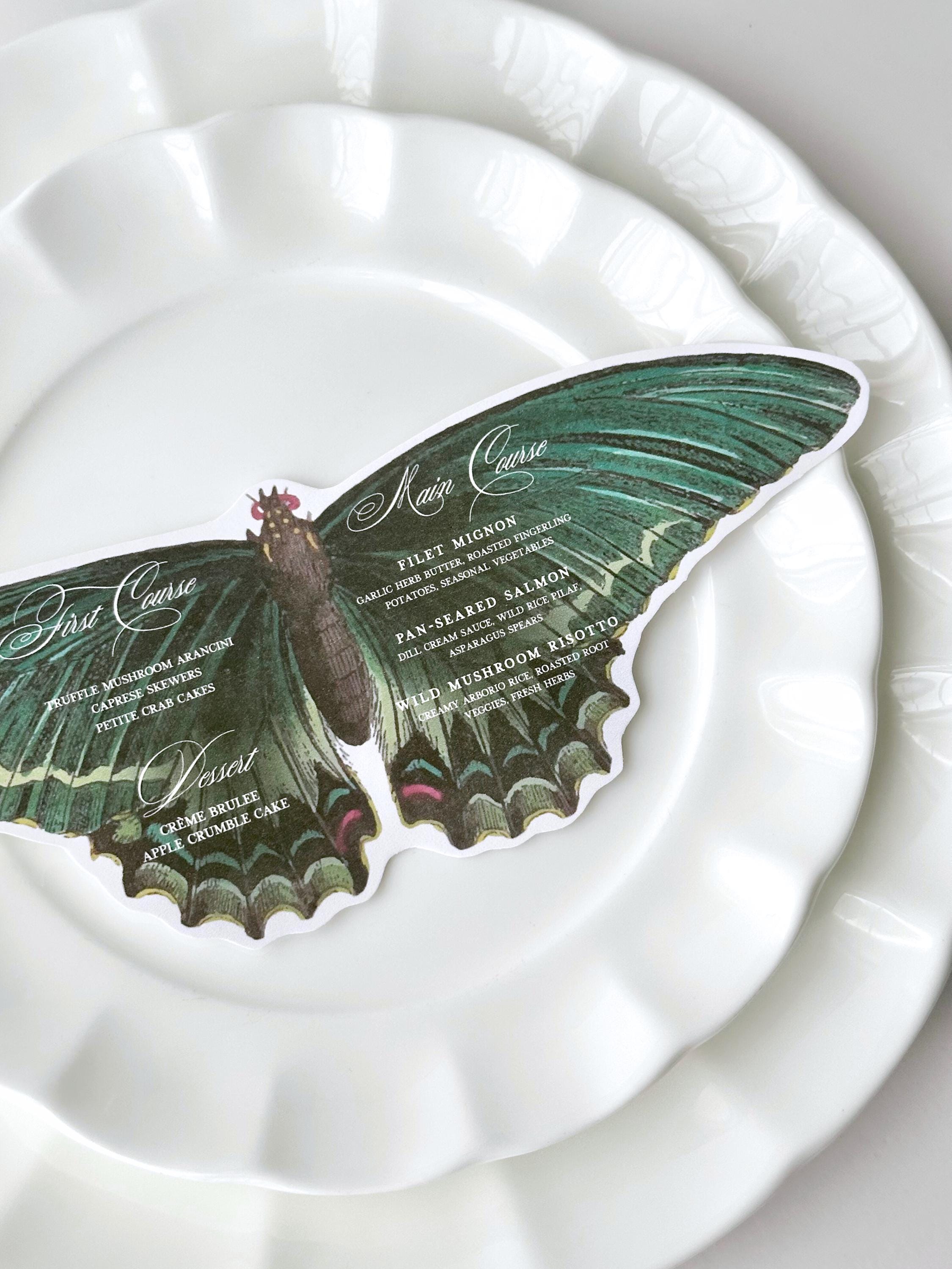 Vintage Butterfly Menu | Wedding Menu | Butterfly Menu | Vintage ...