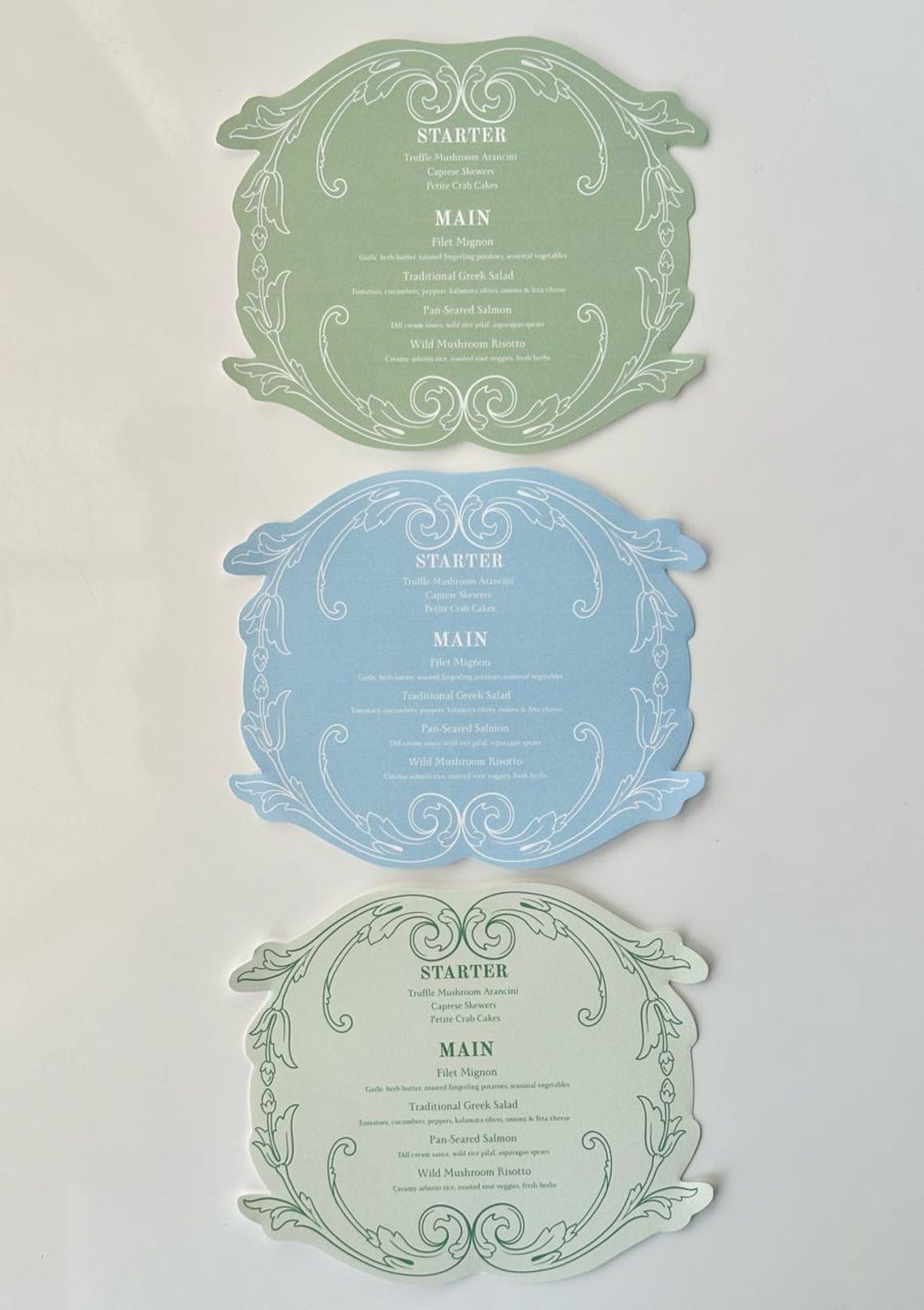Custom Vintage Romantic Menus | Venetian Wedding Menu & Name Cards ...
