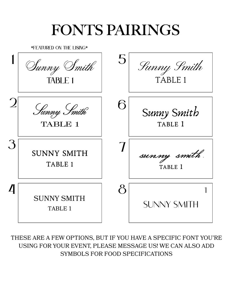 Wedding Place Card | Escort Card | Event Table Decor | Dinner Party ...