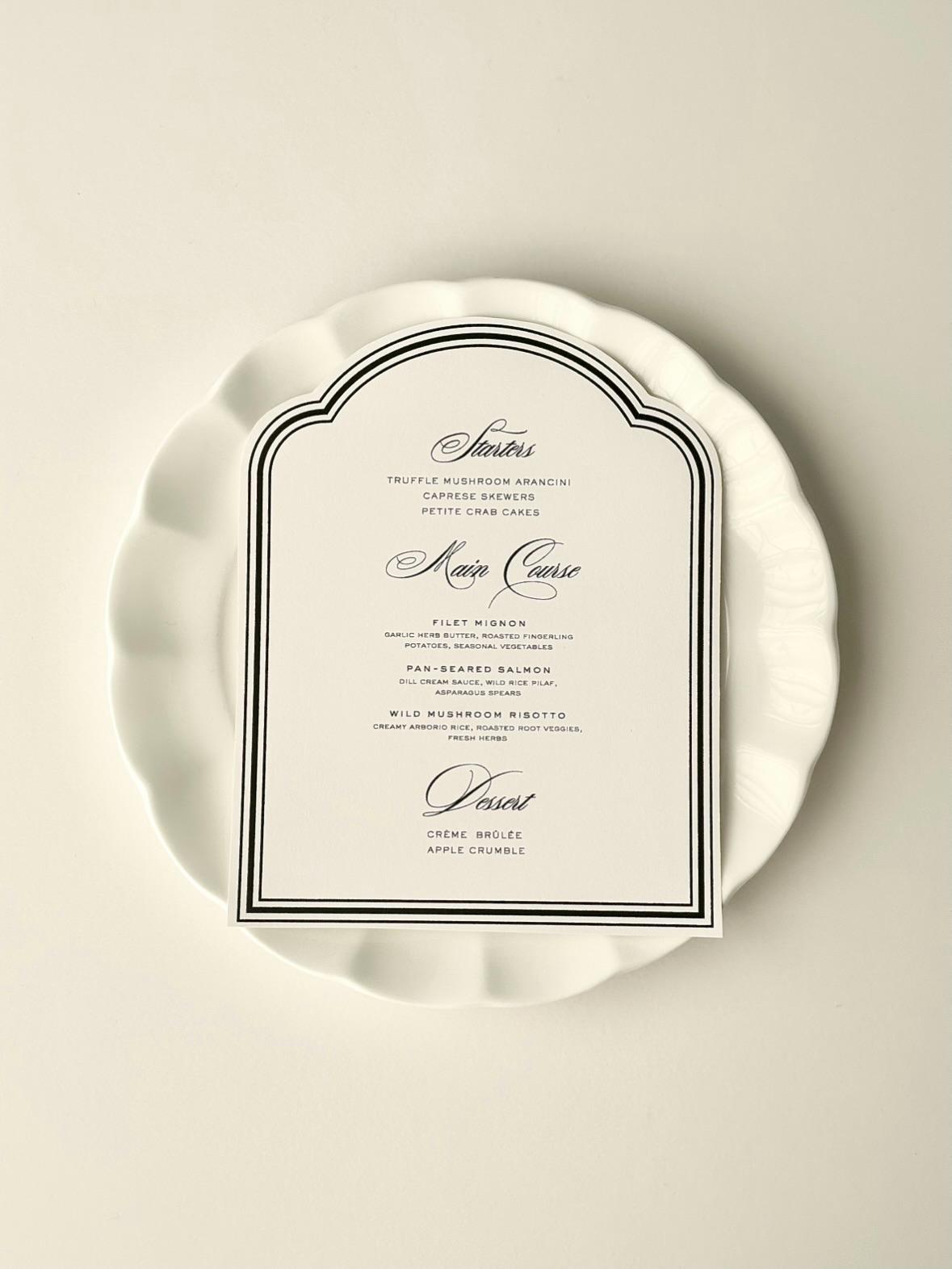 Custom Menu | Wedding Menu | Table Decor | Unique Border Menu | Event ...
