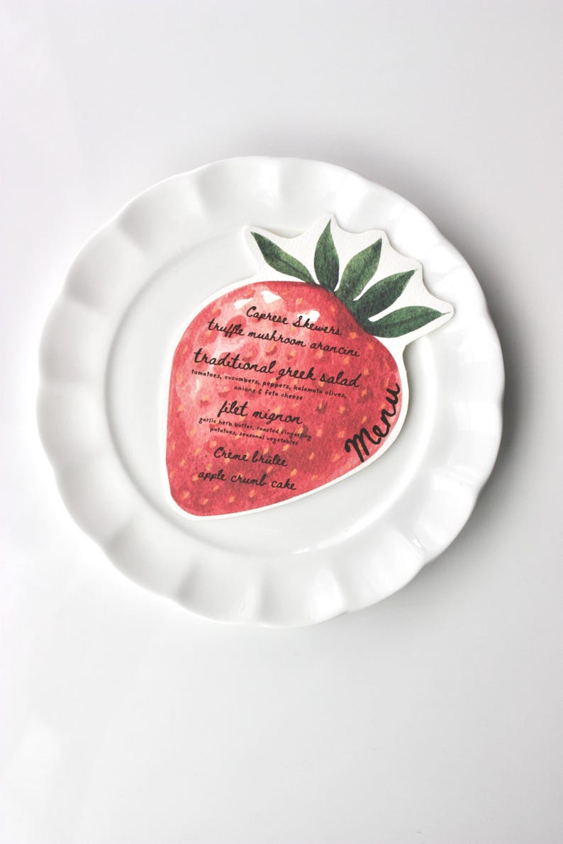 Custom Fruit Menus | Pear Menu | Lemon Menu | Watercolor Menu | Fruit ...