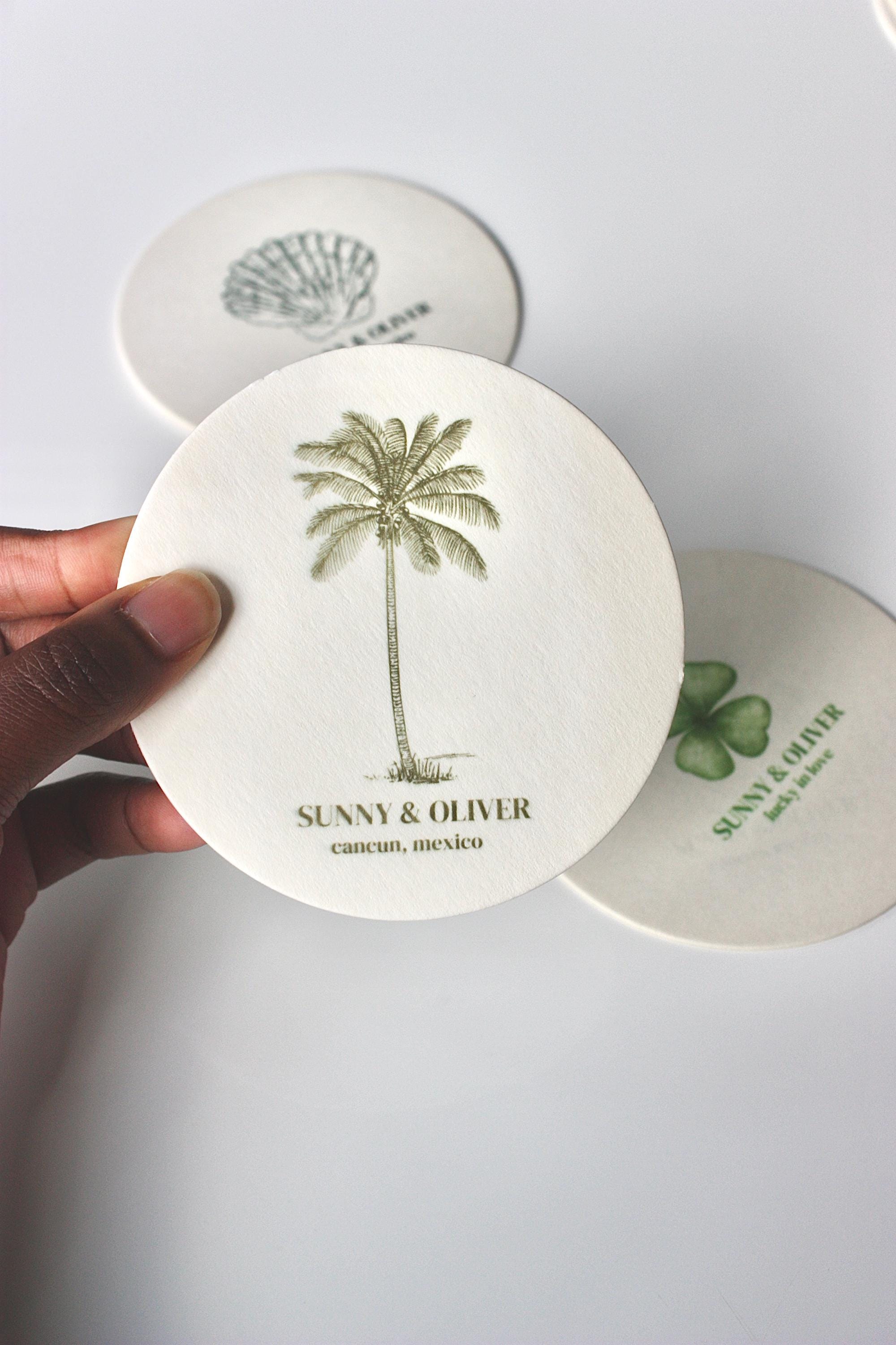 Custom Coasters | Wedding Paper Coasters | Dinner Party | Cocktail ...