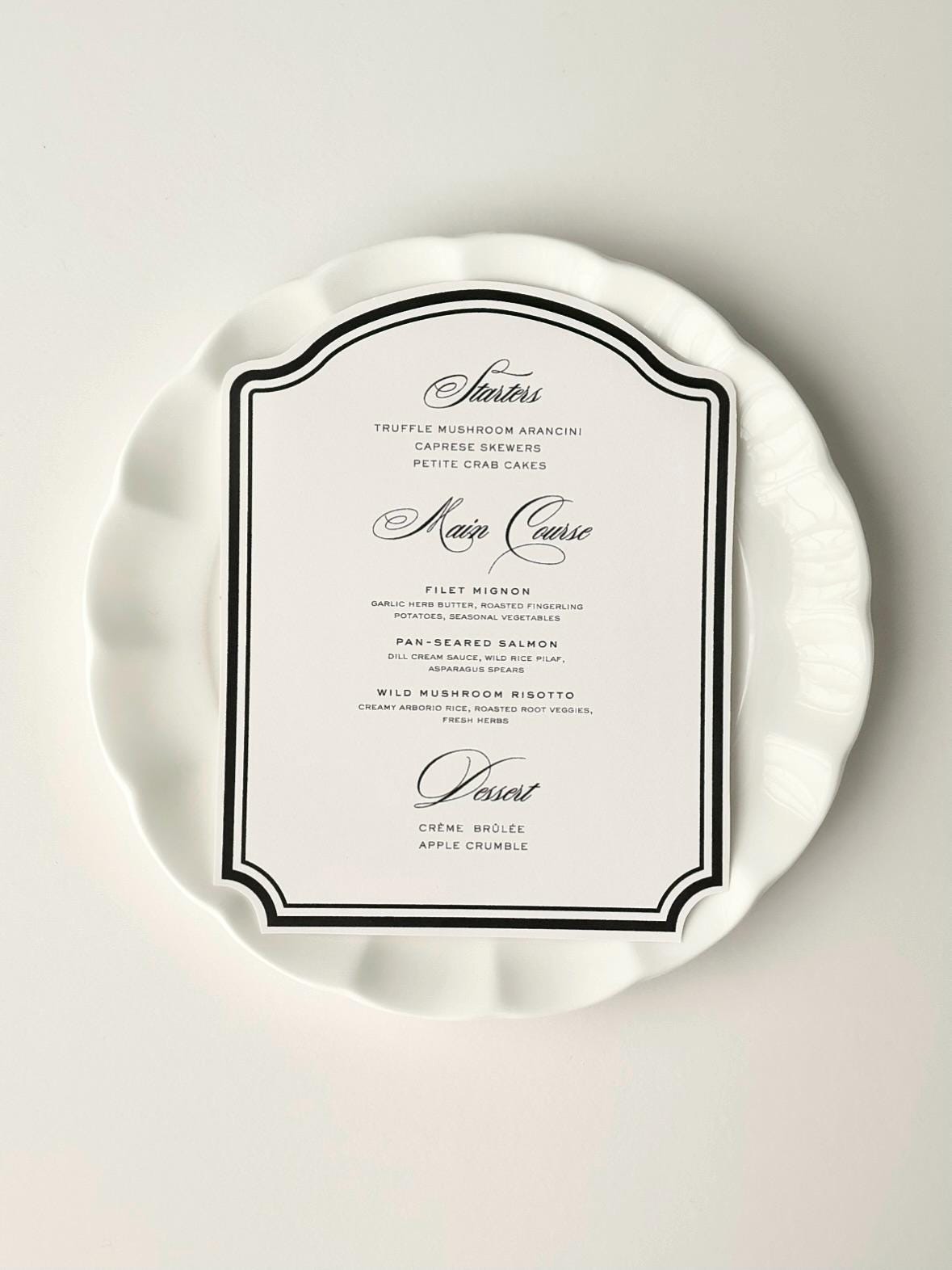 Custom Menu | Wedding Menu | Table Decor | Unique Border Menu | Event ...