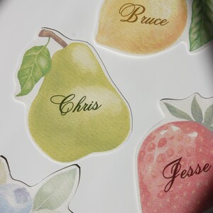 Custom Watercolour Fruit Name Cards | Wedding Name Cards | Fruit Theme ...