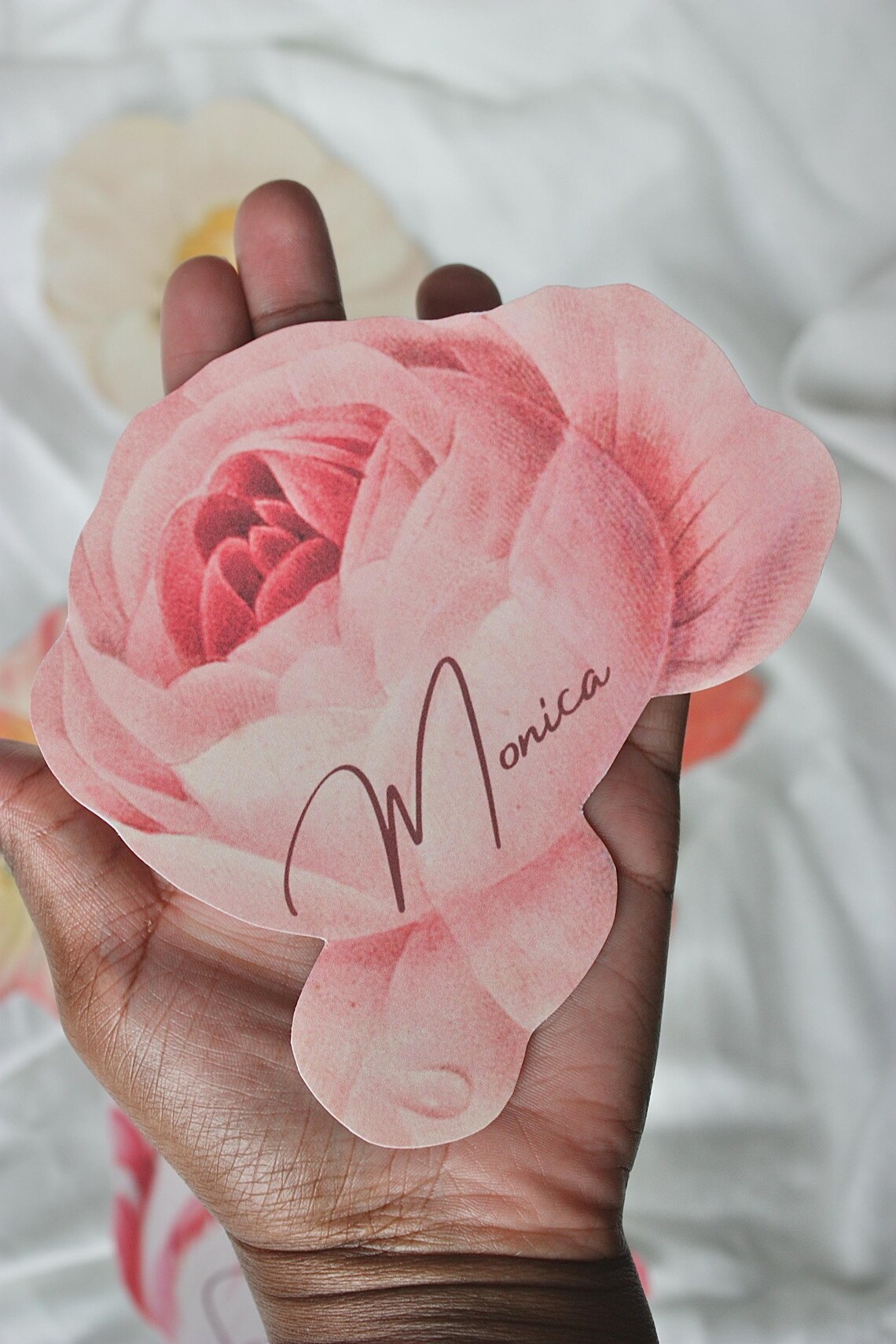 Custom Flower Name Cards Wedding Name Cards Flower Theme Name Cards ...