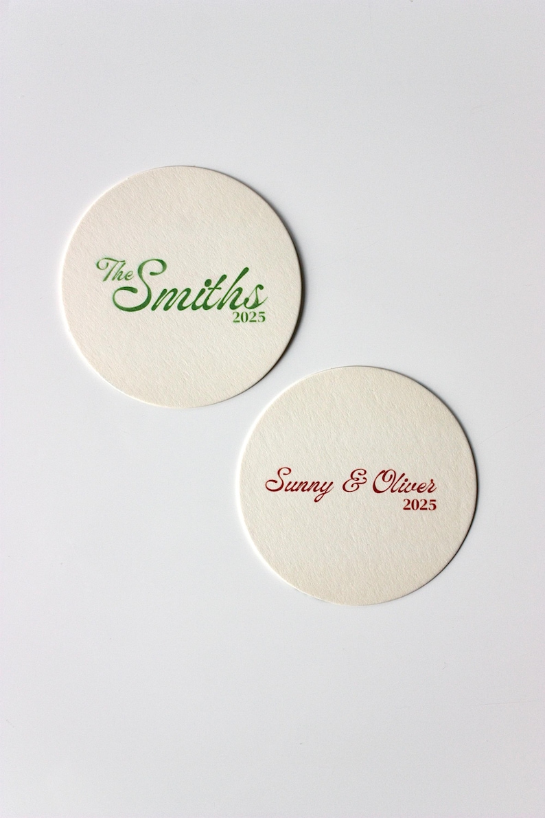 Custom Name Coasters | Wedding Paper Coasters | Dinner Party | Cocktail ...