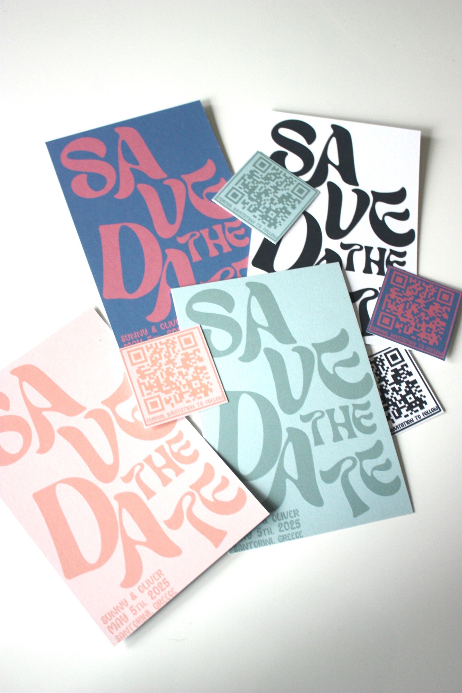 Custom Funky Colorful Save the Date | Abstract Wedding Save the Dates ...