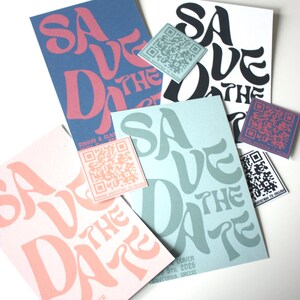 Custom Funky Colorful Save the Date | Abstract Wedding Save the Dates ...
