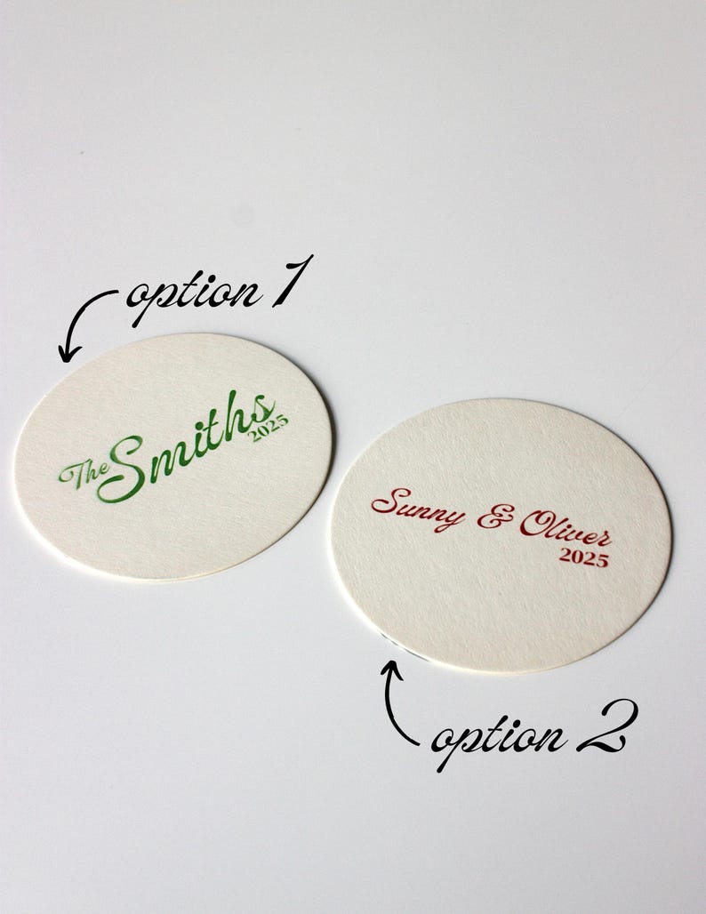 Custom Name Coasters | Wedding Paper Coasters | Dinner Party | Cocktail ...