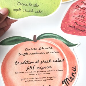 Custom Fruit Menus | Pear Menu | Lemon Menu | Watercolor Menu | Fruit ...