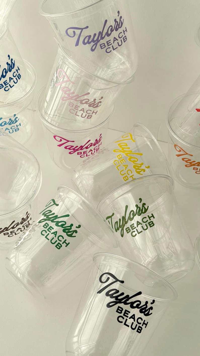 Custom Beach Club Plastic Cup | Bachelorette Party | Custom Vacation ...