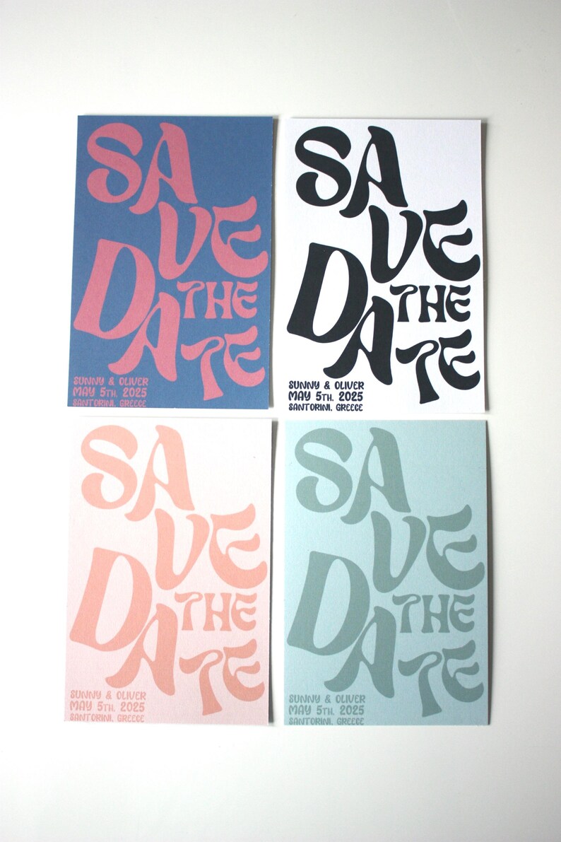 Custom Funky Colorful Save the Date | Abstract Wedding Save the Dates ...