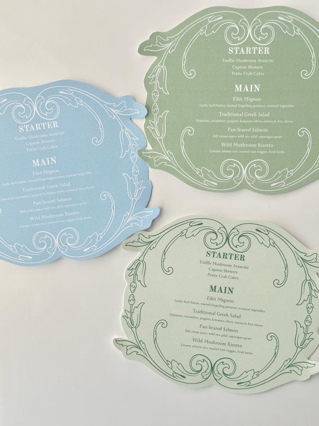 Custom Vintage Romantic Menus | Venetian Wedding Menu & Name Cards ...
