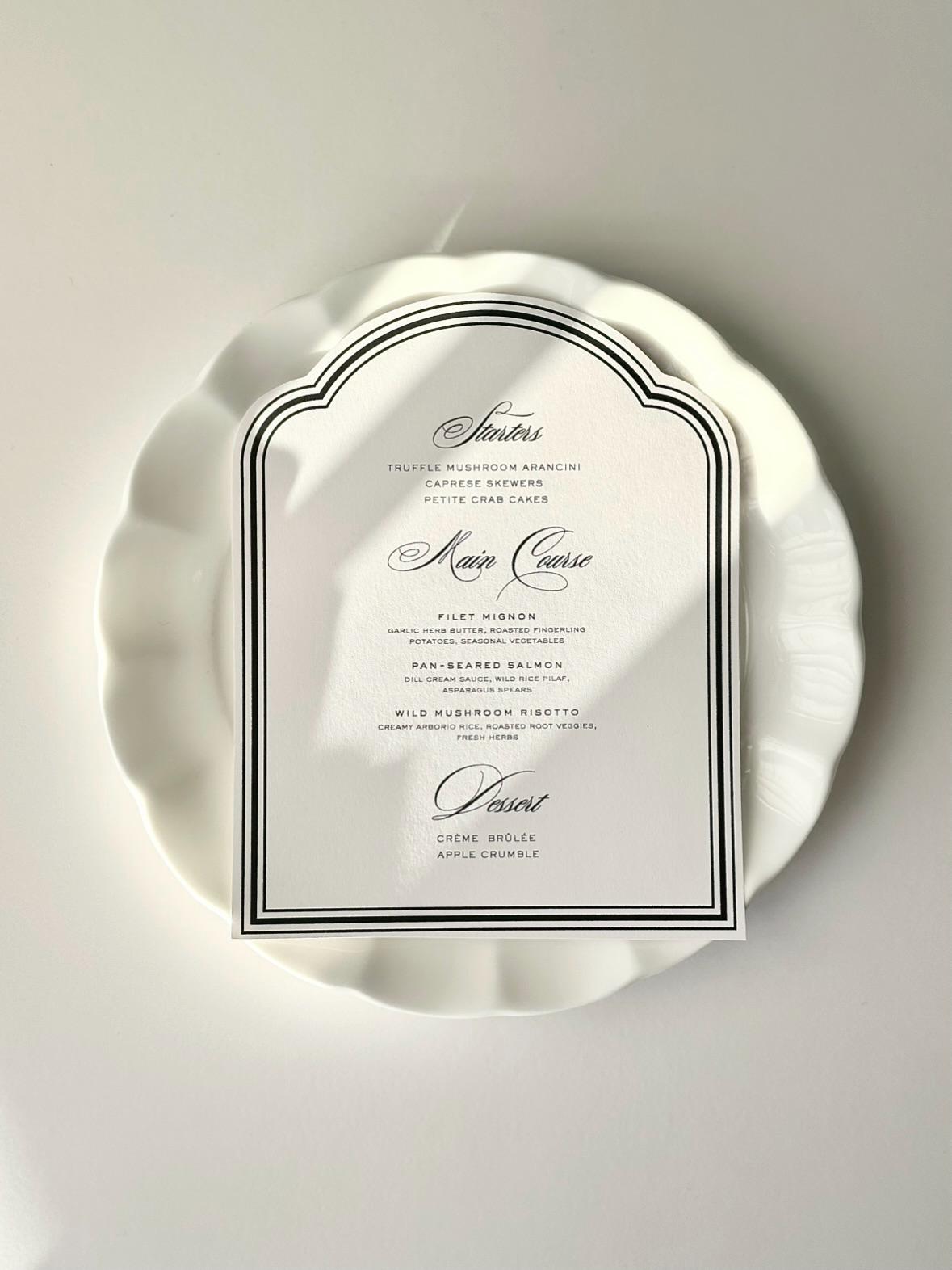 Custom Menu | Wedding Menu | Table Decor | Unique Border Menu | Event ...