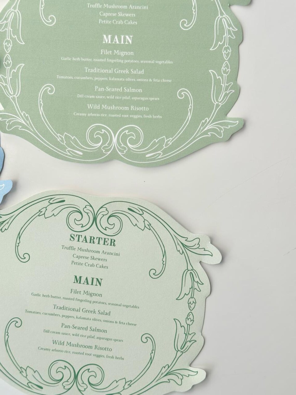 Custom Vintage Romantic Menus | Venetian Wedding Menu & Name Cards ...