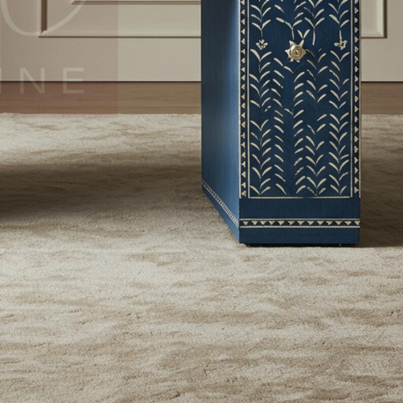 Handcrafted Blue Bone Inlay Desk: Herringbone Luxury Furniture - Etsy ...