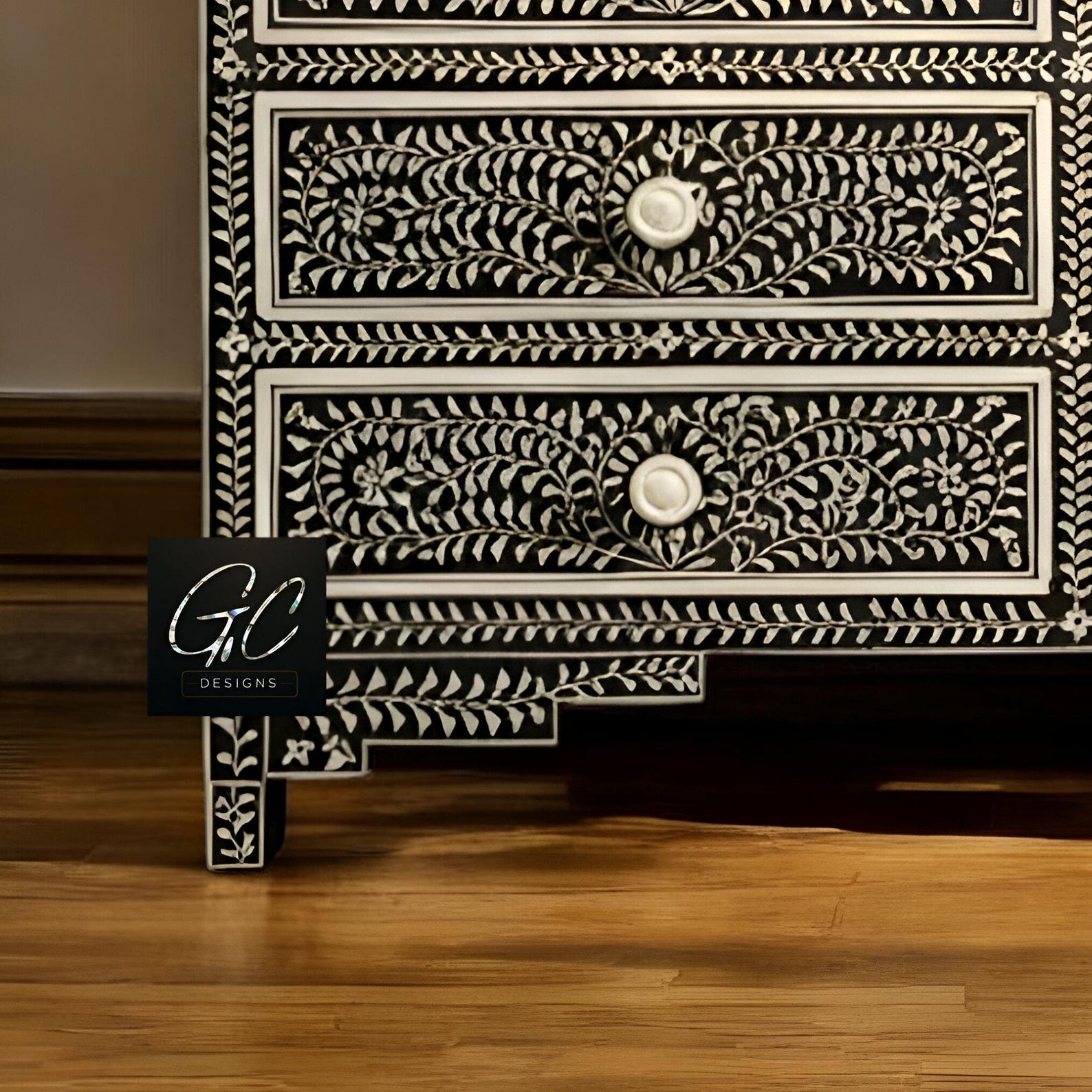 Bone Inlay Dresser Dressers for Home Black Dresser Eight Drawers Chest ...