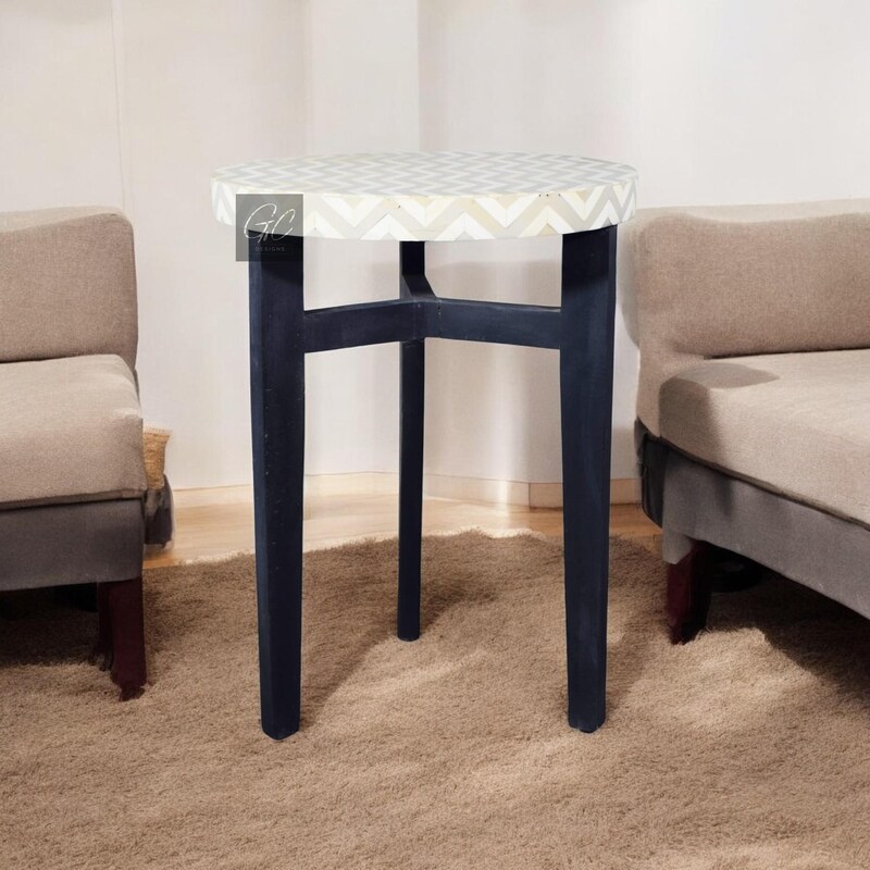 Bone Inlay End Table - Etsy
