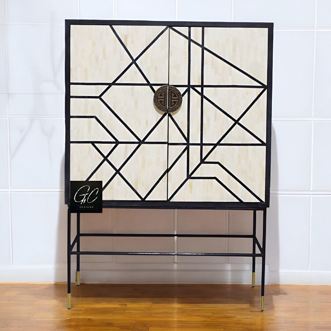 Metal Leg Cabinet | Bone Inlay 2 Door Sideboard | Cabinets for Home ...