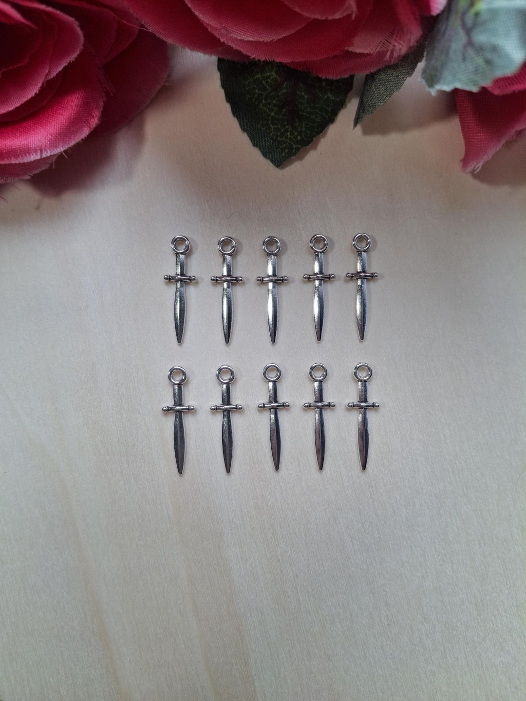 10 Mini Dagger Sword Charms, Claymore Charms, Battle Charms, Warrior ...