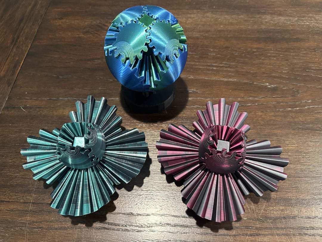3D Printed Gear Ball Sphere Fidget-transformable Stress Relief Toy ...