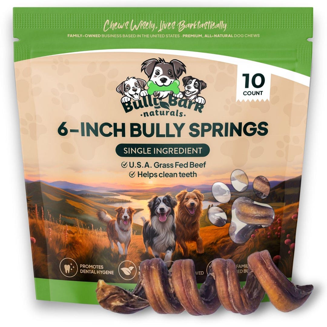 10 Count 4-6 Inch Bully Springs – Natural Dog Chews for Aggressive ...
