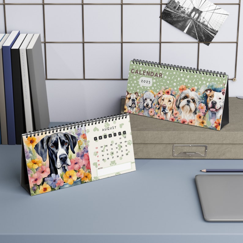 2025 Dog Breeds Calendar Adorable Canine Illustrations Monthly Dog ...