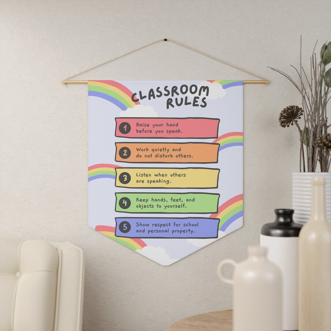 Classroom Rules Pennant, Room Decor - Etsy