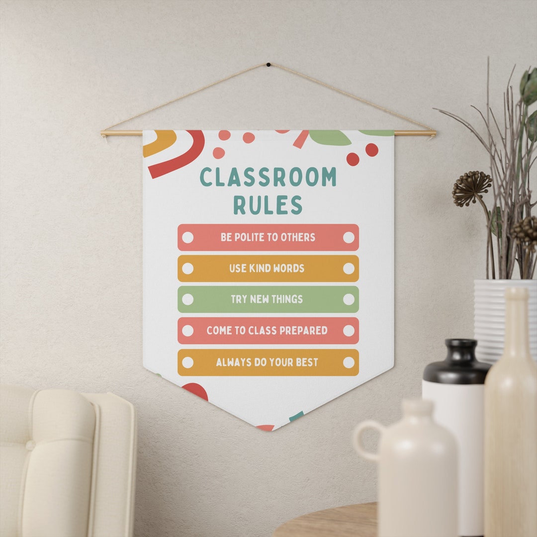 Classroom Rules Pennant, Classroom Decor - Etsy