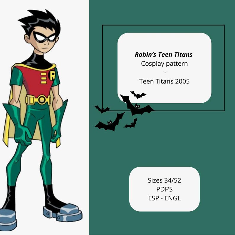Robin's Teen Titans Cosplay Pattern Teen Titans - Etsy