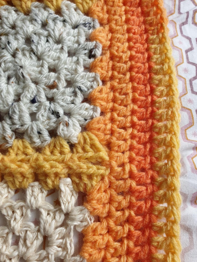 Unique Upcycle Crochet Granny Square Blanket - Etsy
